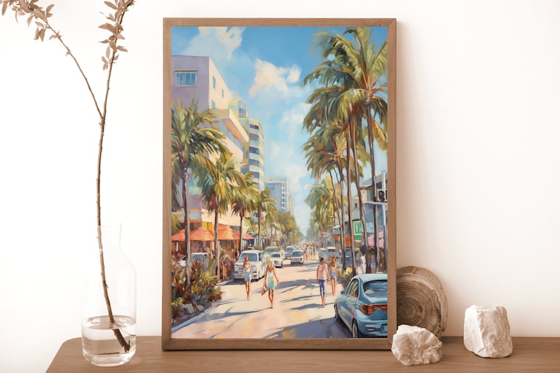 Miami Beach Vibes, Watercolor, Beach, Miami Painting, Digital Download ...