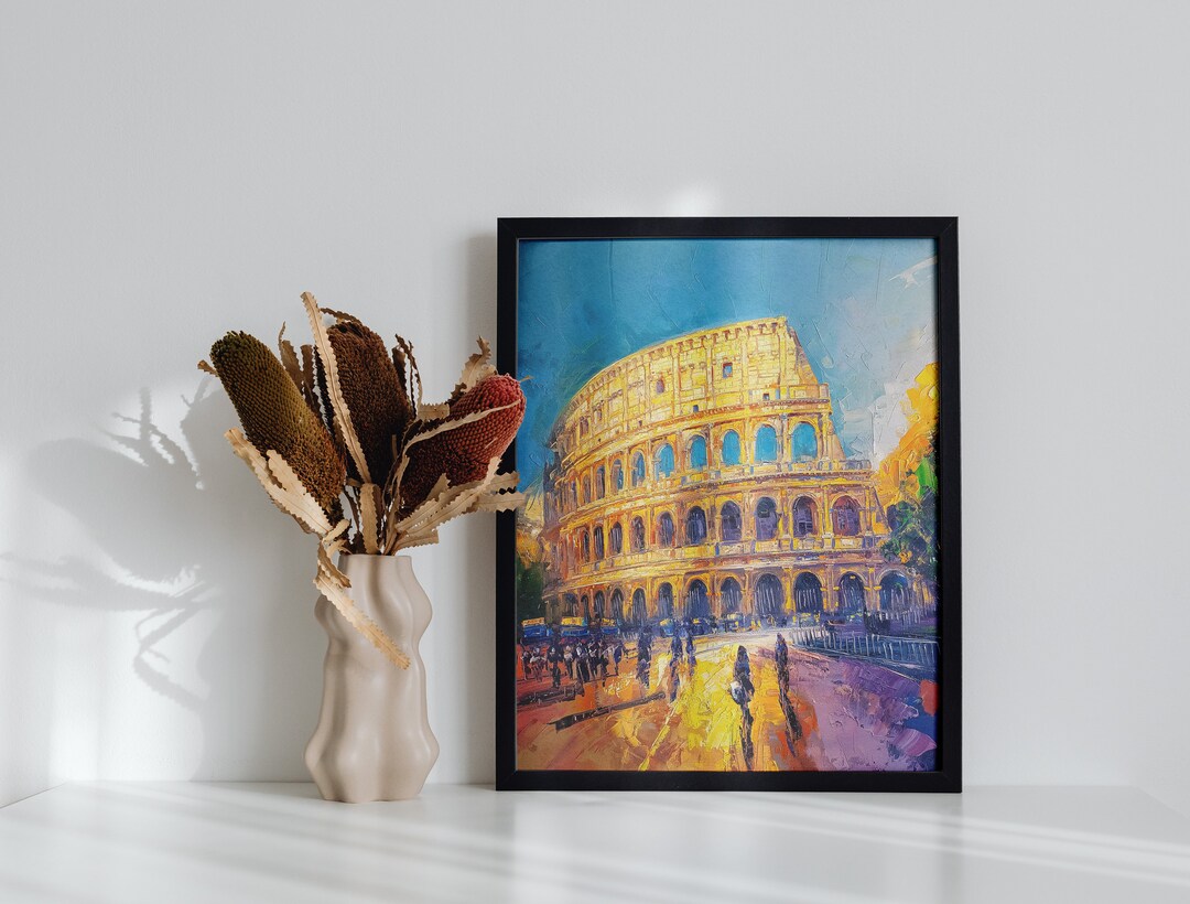 Colosseum Rome Watercolor, Colosseum Art Print, Rome Painting, Digital ...