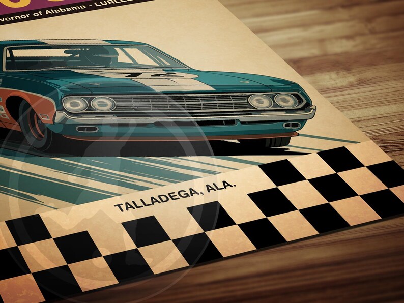 1969 Talladega 500 Race Retro Poster Advert, Gift for Him, Great Gift ...