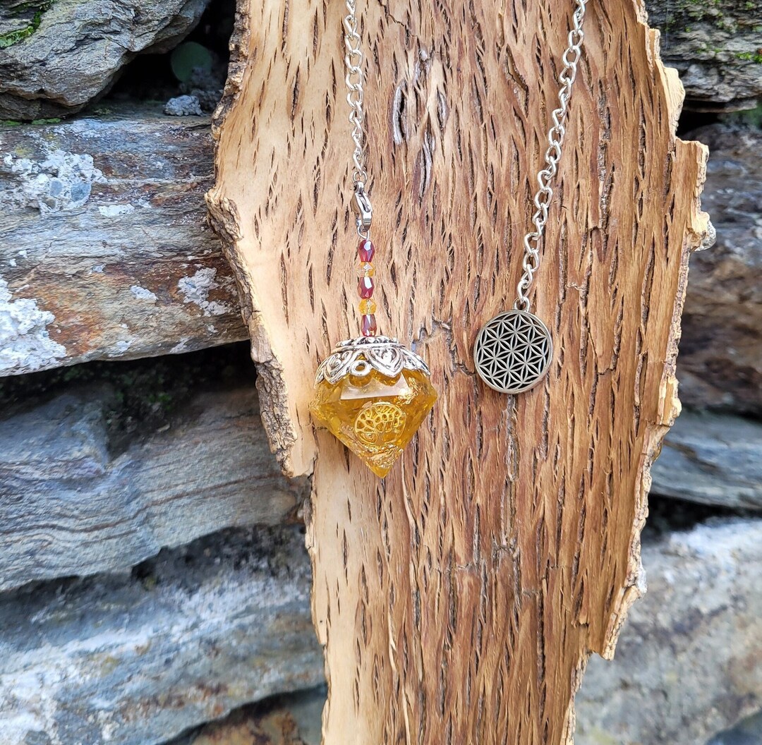 Divinatory Pendulum abundance in Citrine Tree of Life Handmade Dowsing ...