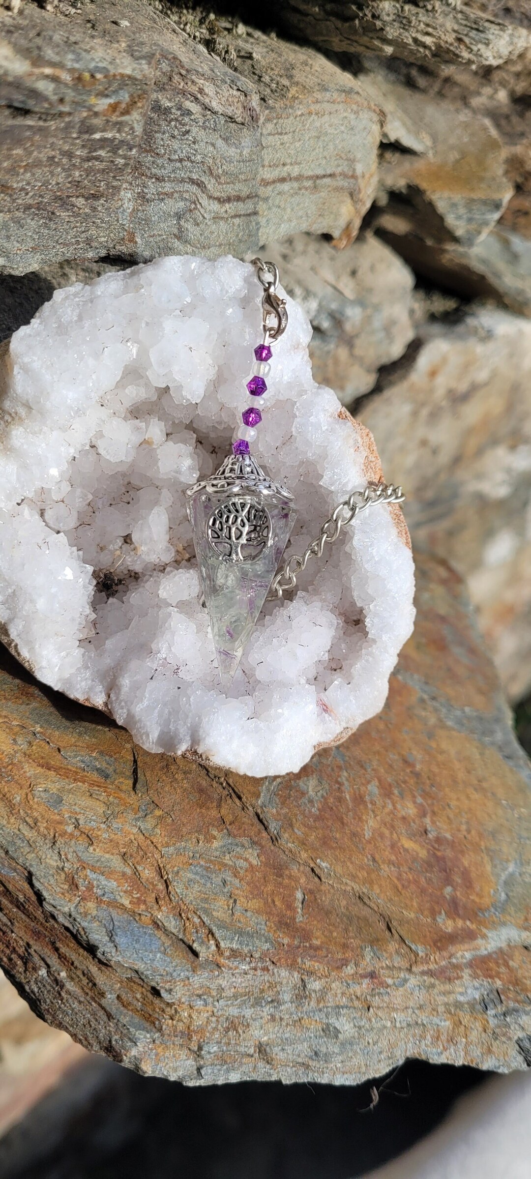 Fluorine Divinatory Pendulum Tree of Life Handmade Dowsing - Etsy