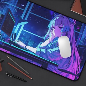 Waifu Desk Mat, Gamer Girl Kokomi in Casual, Large Mouse Pad, Genshin ...