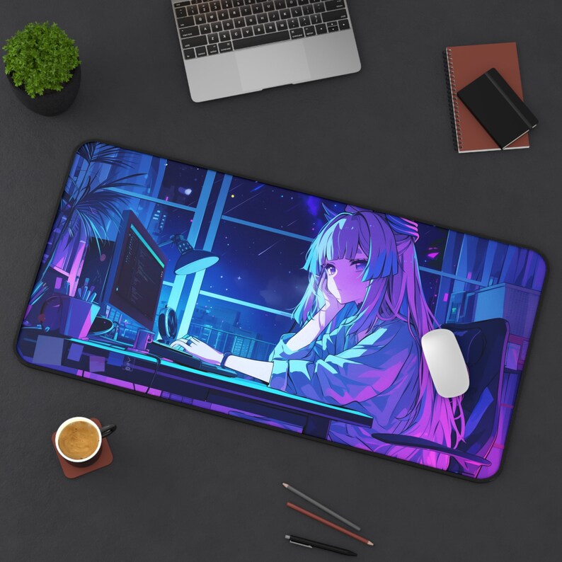 Waifu Desk Mat, Gamer Girl Kokomi in Casual, Large Mouse Pad, Genshin ...