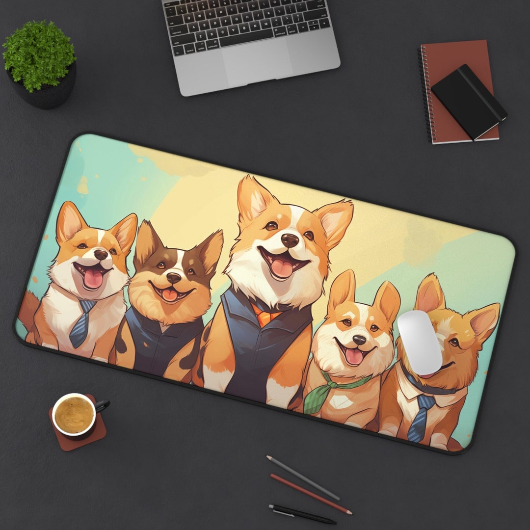 Corgi Squad Desk Mat, Loaves of Bread, Large Mouse Pad, Aesthetic ...