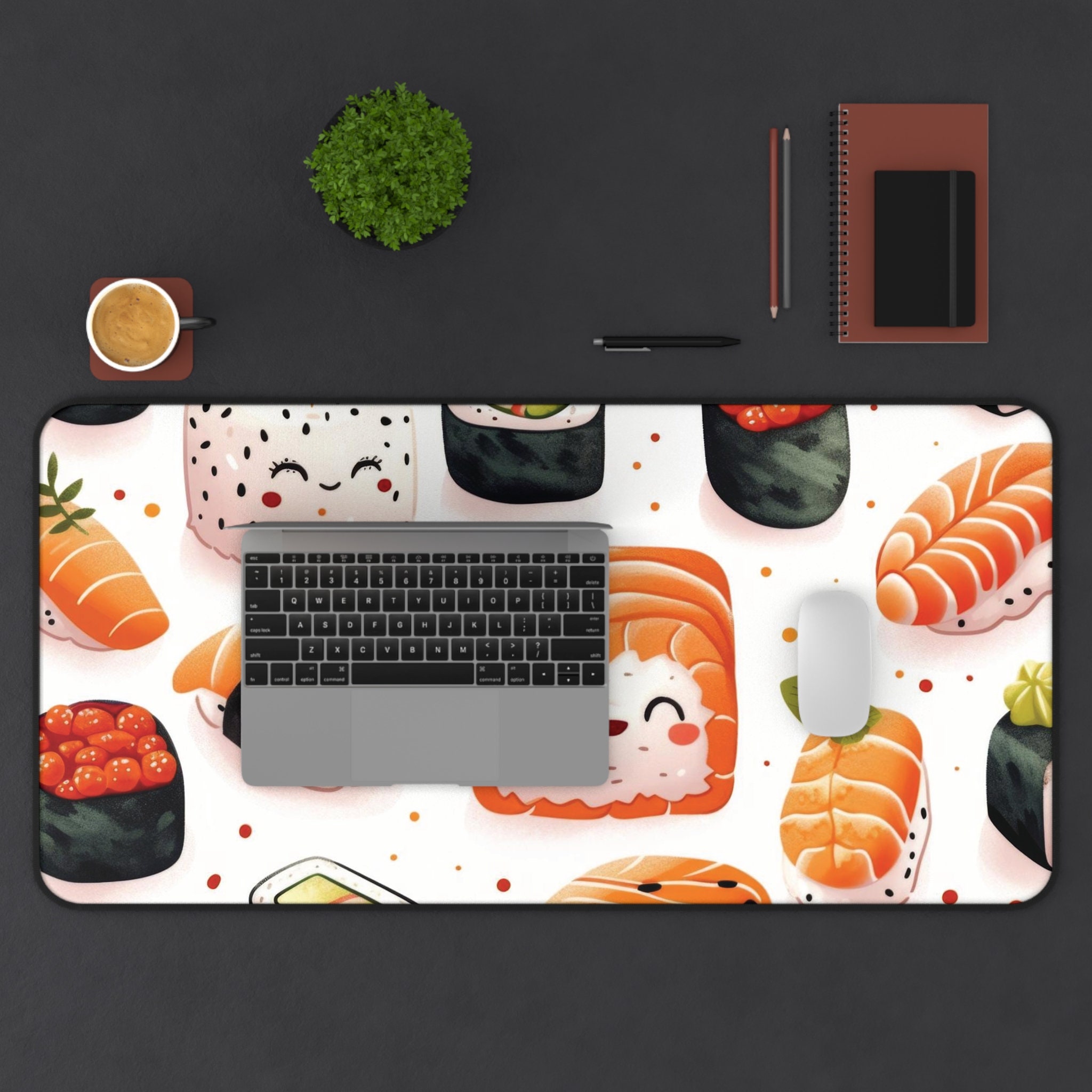 Kawaii Sushi Desk Mat - Cute Japanese Food and Anime Design, Large ...