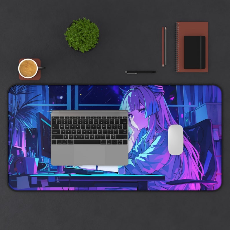 Waifu Desk Mat, Gamer Girl Kokomi in Casual, Large Mouse Pad, Genshin ...