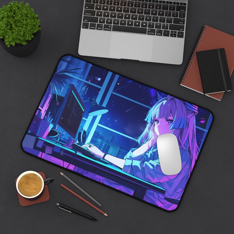 Waifu Desk Mat, Gamer Girl Kokomi in Casual, Large Mouse Pad, Genshin ...