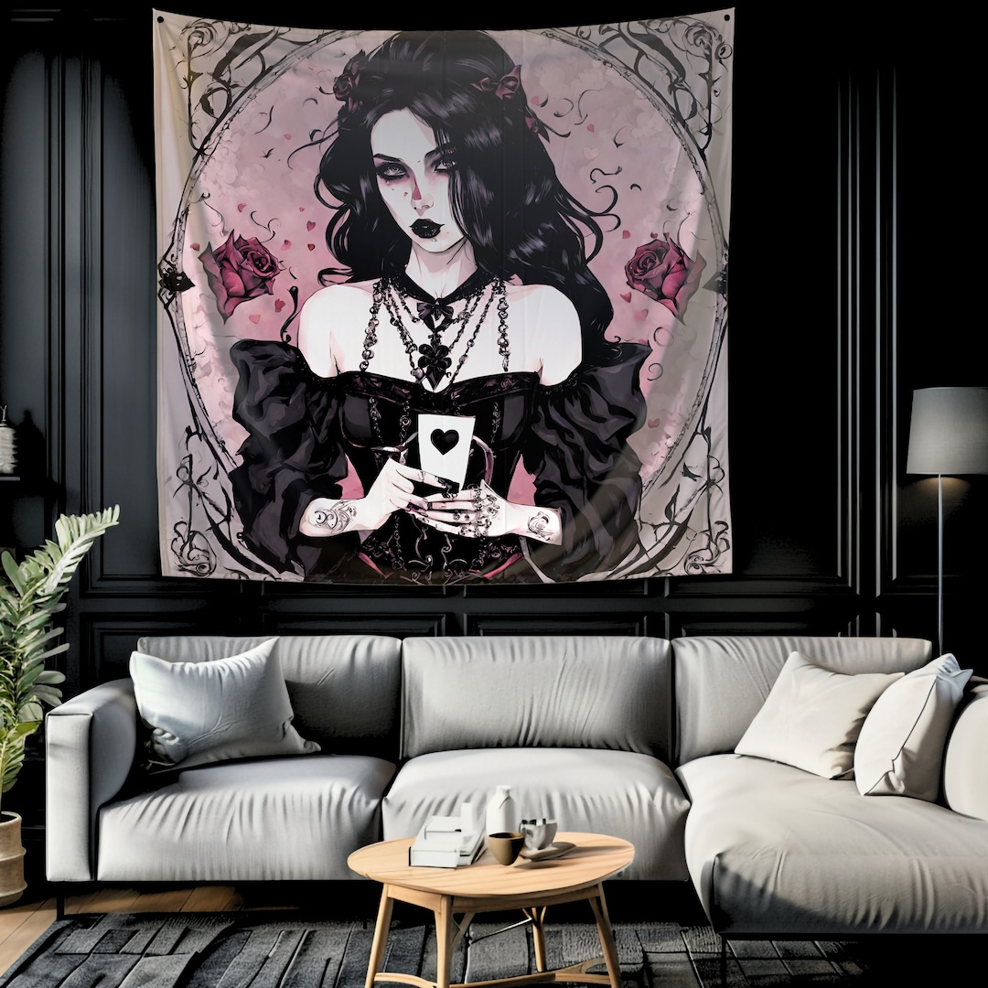 Gothic Wall Witch Tapestry, Occult Art, Witch Decor, Tarot Witch, Tarot ...