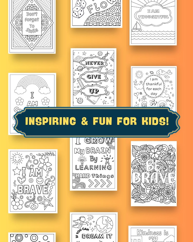 20 Motivational Coloring Pages for Kids | Printable Positive Quotes ...