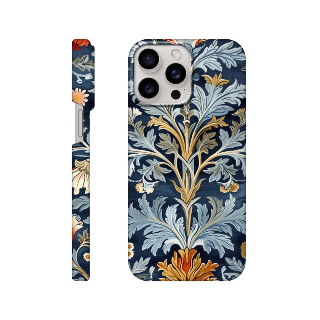 William Morris Blue Acanthus Design Slimline Phone Case Cover for ...