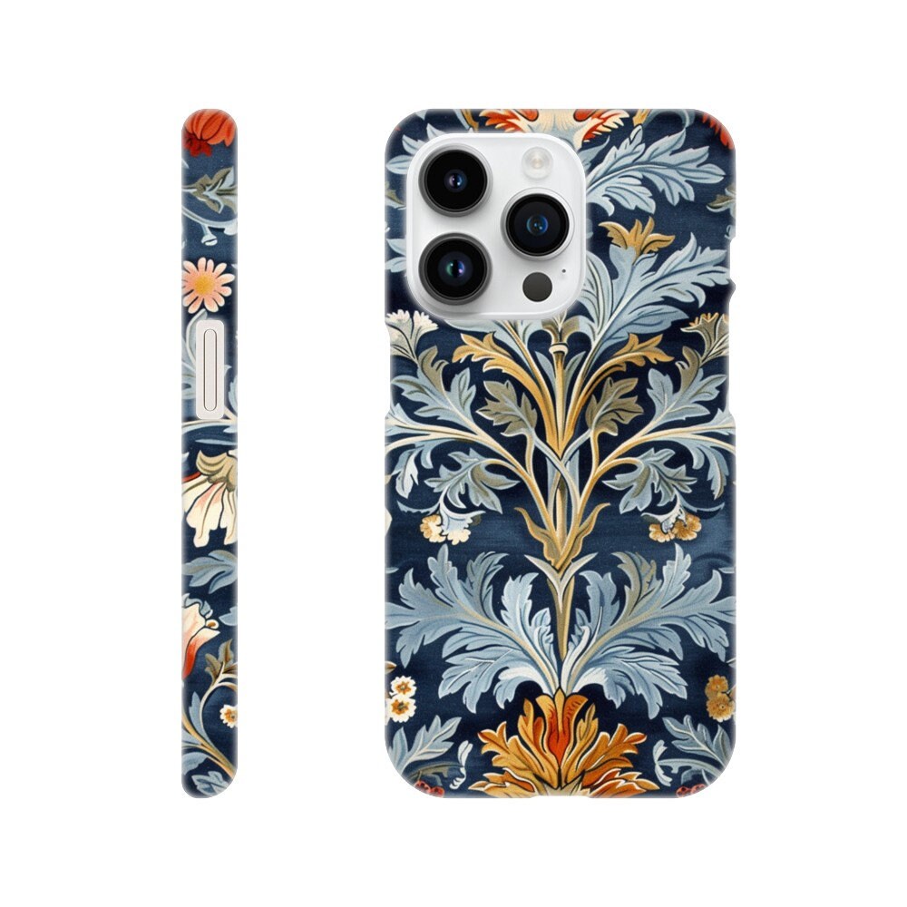 William Morris Blue Acanthus Design Slimline Phone Case Cover for ...