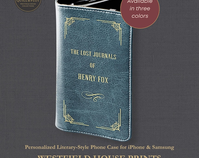 Custom Book Phone Case Wallet, Personalized Vintage Book Galaxy, iPhone ...