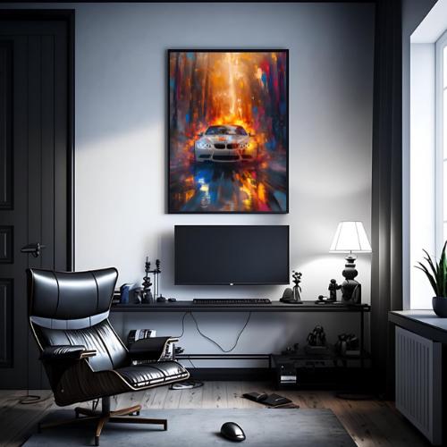 BMW M3 Digital Download Wall Art, E92 M3 Oil Painting, BMW Car Poster ...