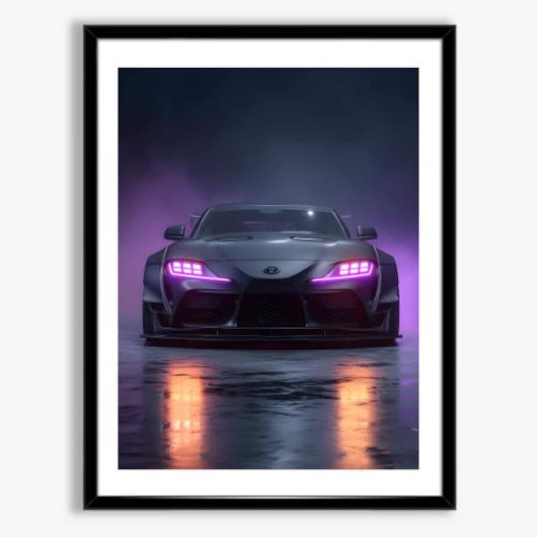 Toyota GR Supra Neon Purple Digital Download Print | Widebody Sports ...