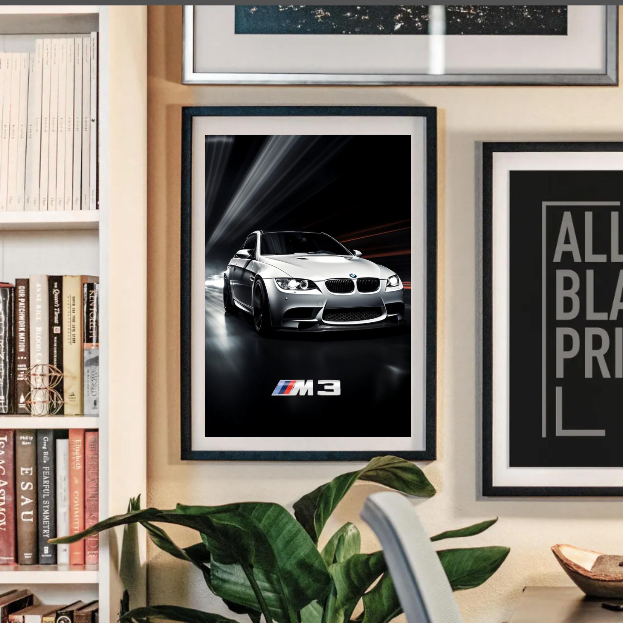 BMW M3 Poster Digital Wall Art Print Modern Car Decor for Garage Man ...