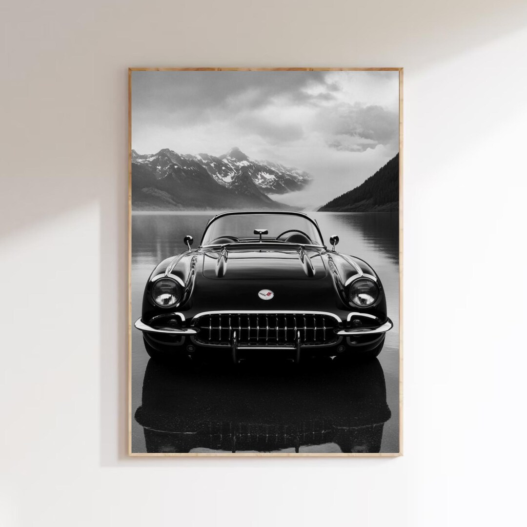 Chevrolet Corvette C1 Poster Digital Download, Vintage Classic Car Wall ...