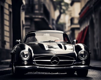Mercedes 300 SL Poster, Mercedes 300 SL Print, Vintage Mercedes Wall ...