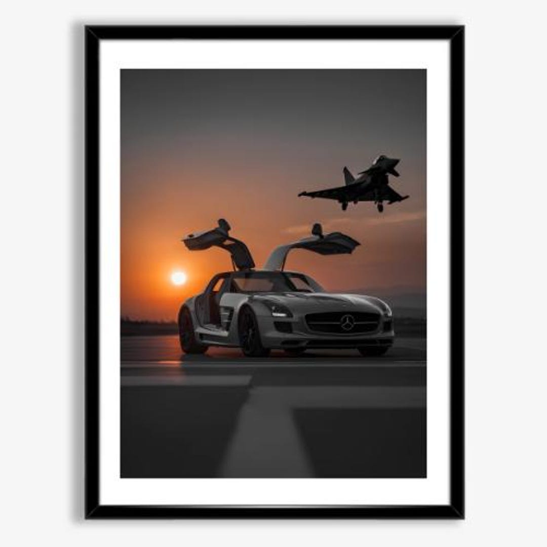 Mercedes SLS AMG Digital Download Wall Art Jet Sunset Photography ...