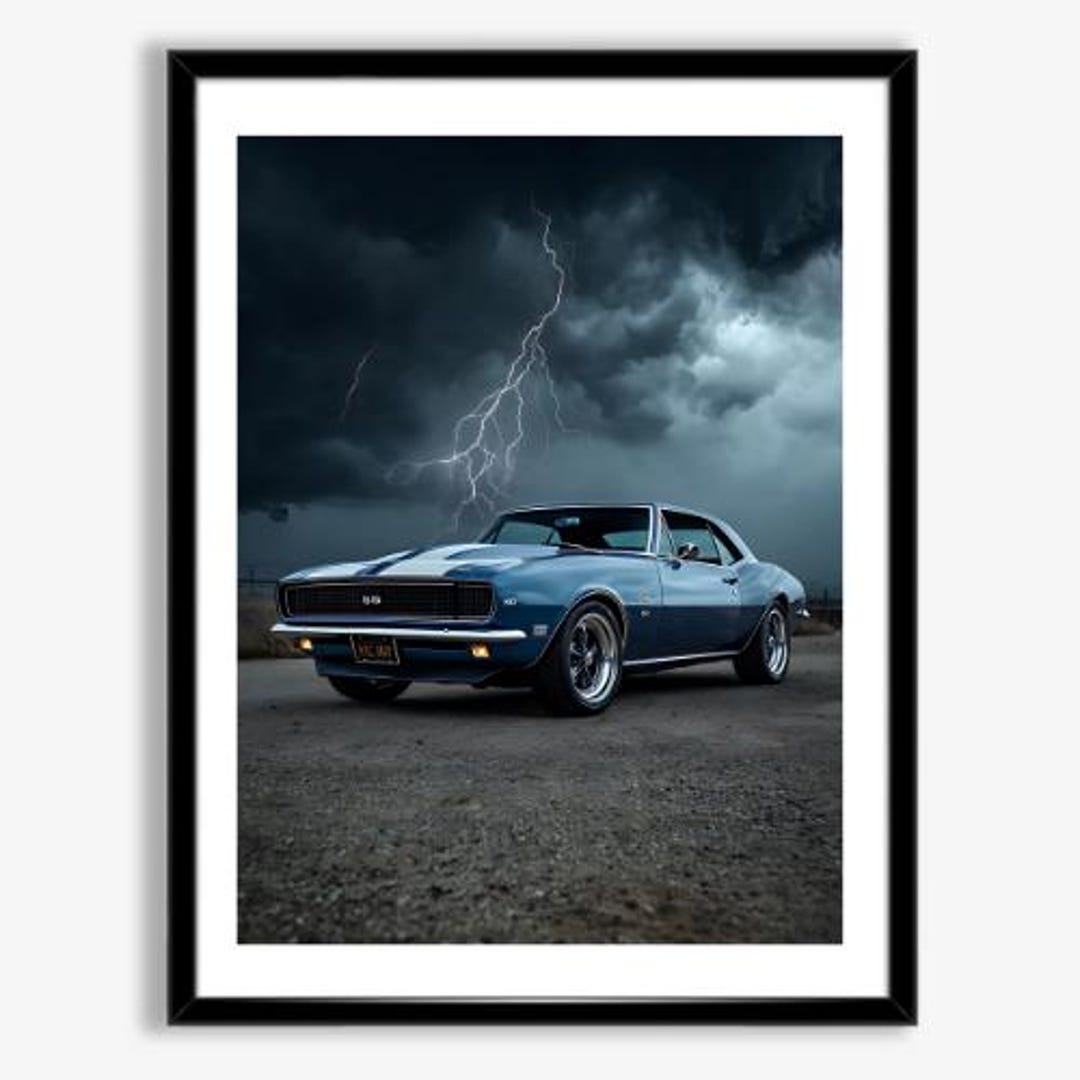 1967 Chevy Camaro SS Poster, Storm Lightning Art (digital Download) - Etsy