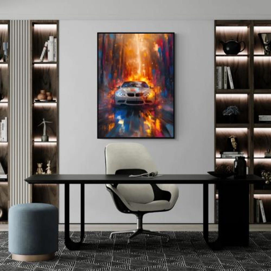 BMW M3 Digital Download Wall Art, E92 M3 Oil Painting, BMW Car Poster ...