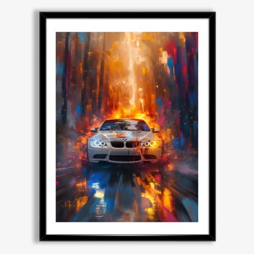BMW M3 Digital Download Wall Art, E92 M3 Oil Painting, BMW Car Poster ...