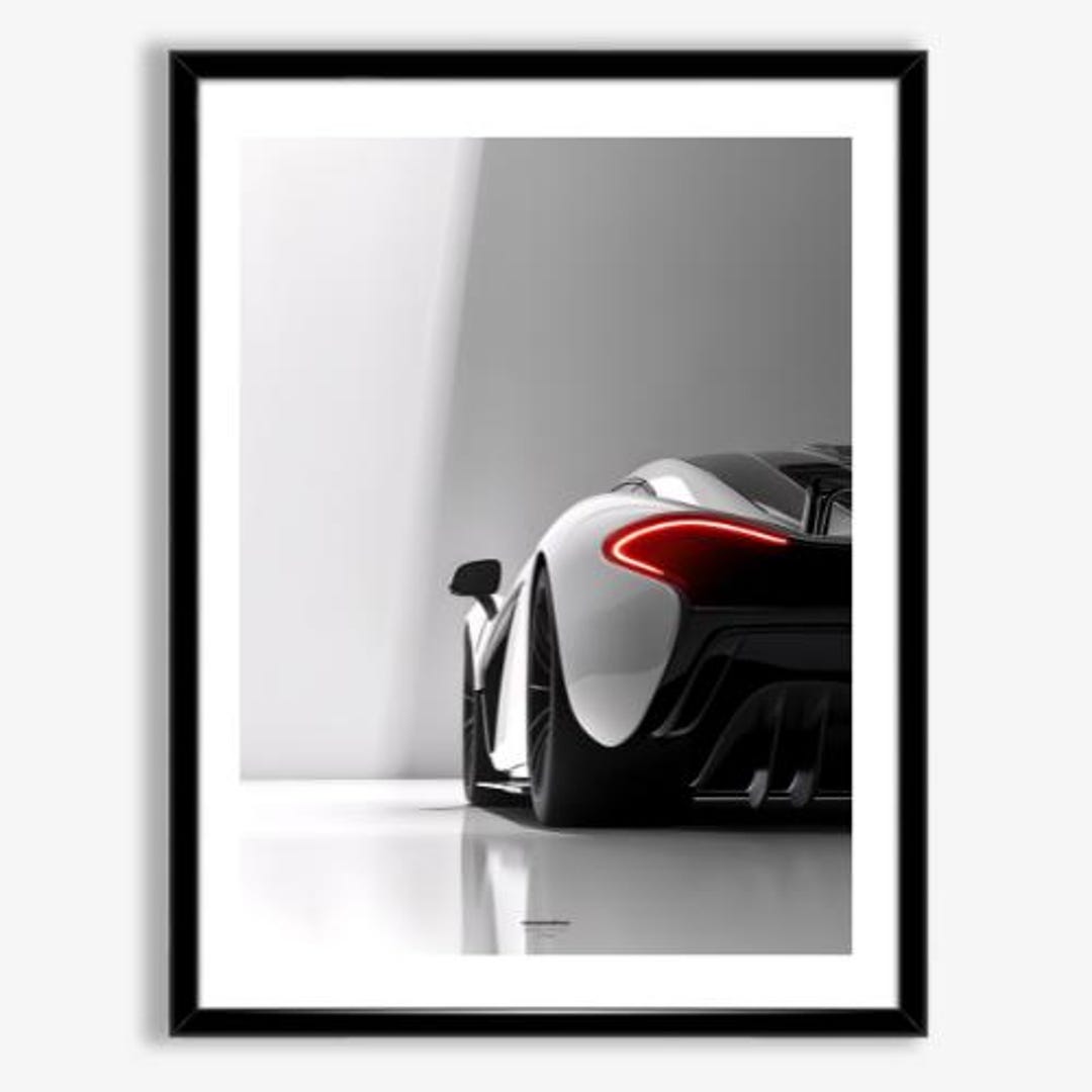 Mclaren P1 Hypercar Rear View Art, Minimalist Garage Decor (digital ...