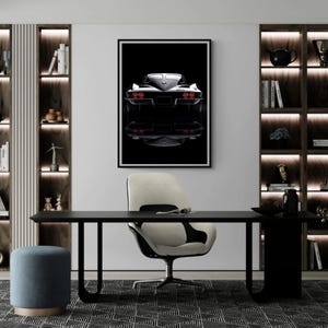 Black Corvette Stingray Digital Download Poster, 1963 Split Window ...