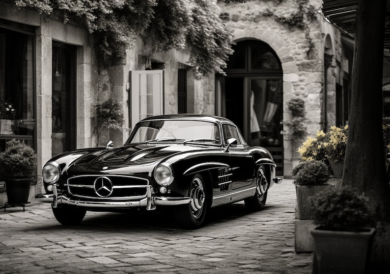 Mercedes 300 SL Poster, Vintage Mercedes 300 SL Digital Download ...