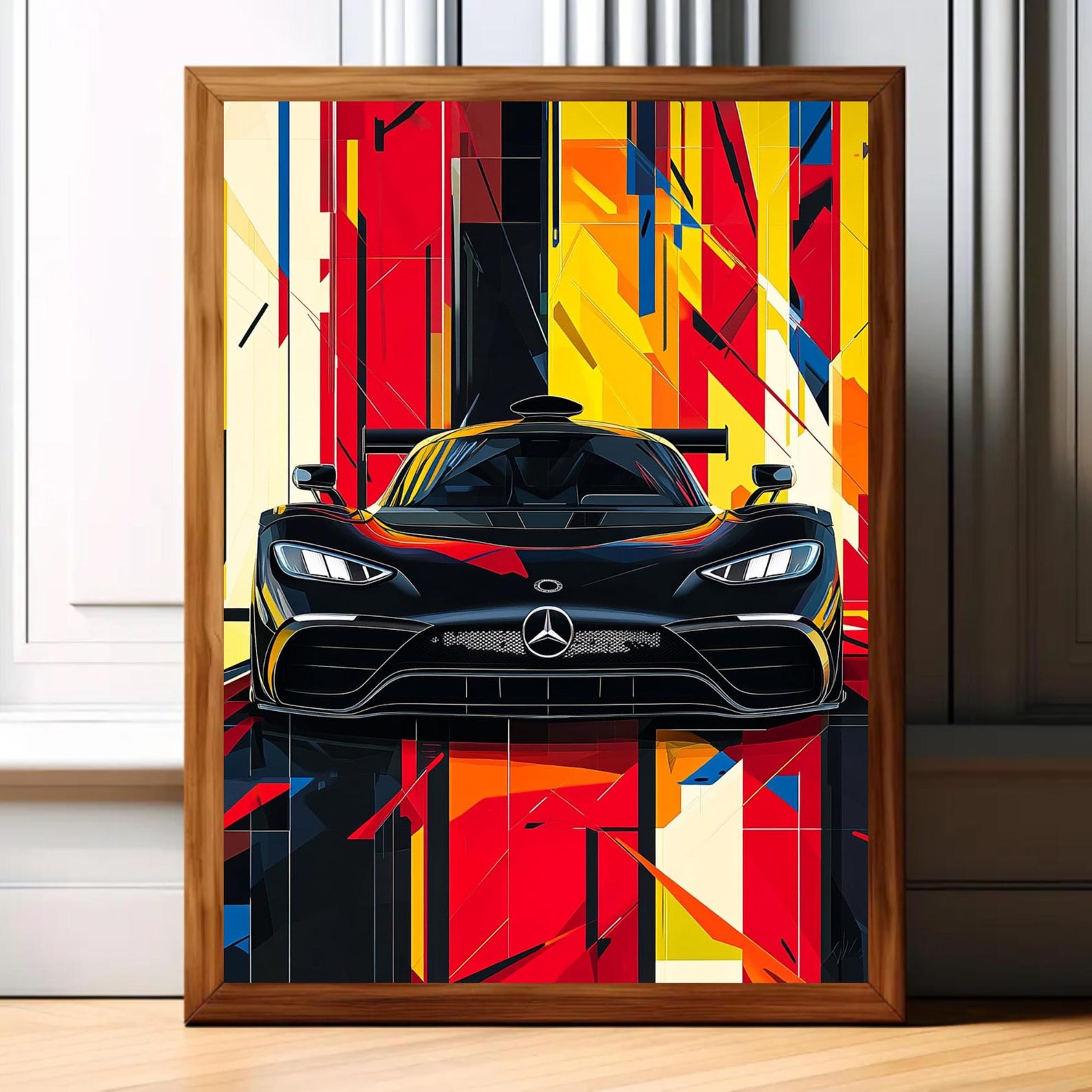 Mercedes AMG One Wall Art, Black Mercedes Poster, Abstract Racing Car ...