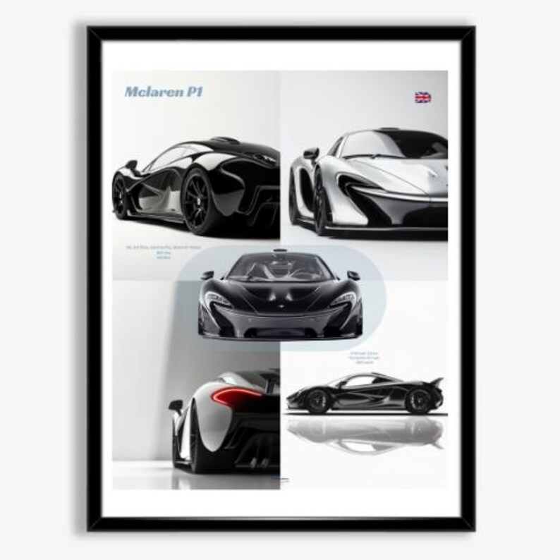 Mclaren P1 Wall Art Print, Supercar Digital Download, Hypercar Poster ...