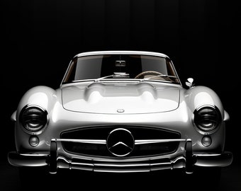 Mercedes 300 SL Digital Poster, Vintage Mercedes 300 SL Digital ...