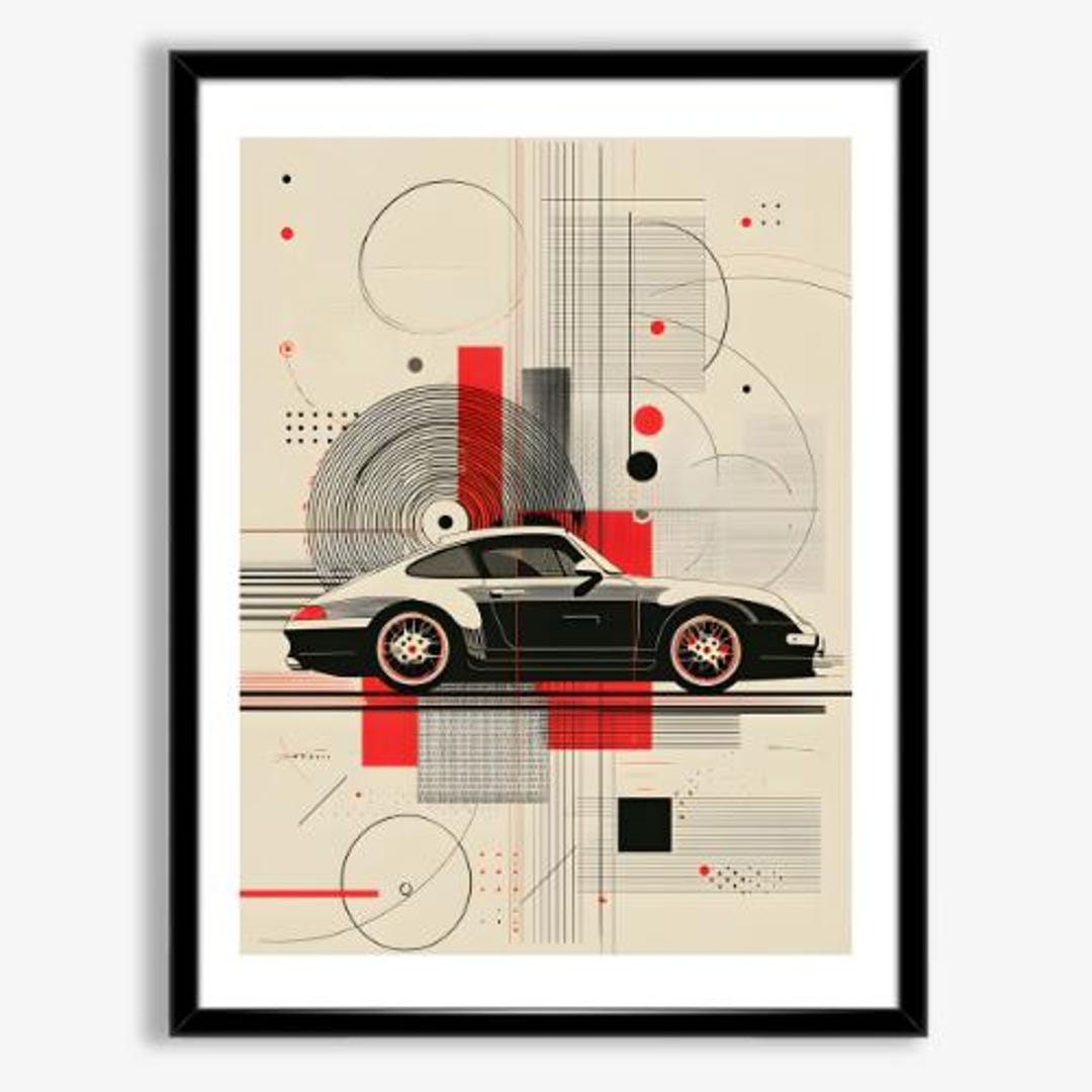 Porsche 911 Bauhaus Digital Download Wall Art, Modern Abstract Car ...