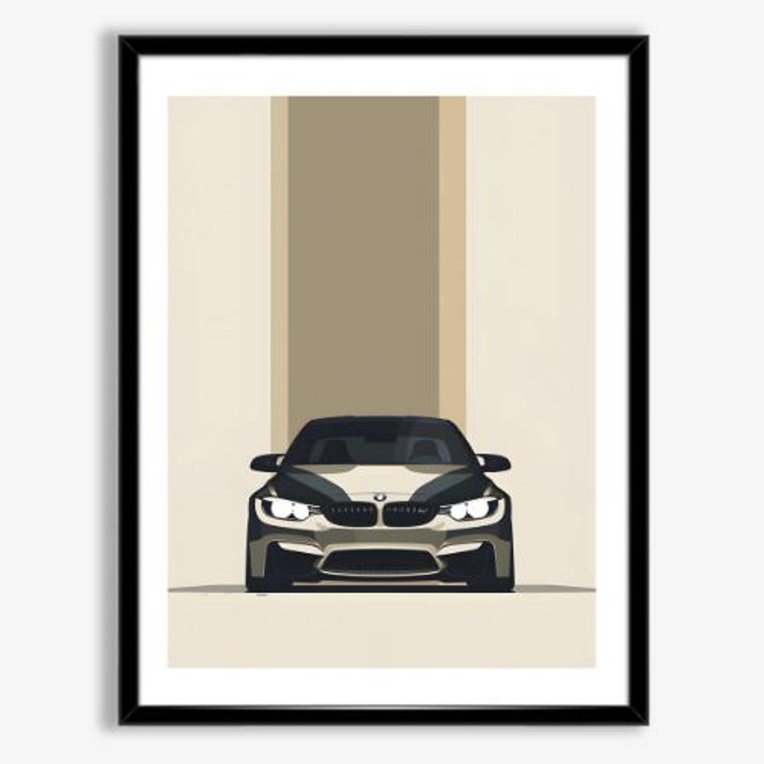 BMW F80 M3 Digital Download Poster Print, Cream Beige Wall Art, Iconic ...