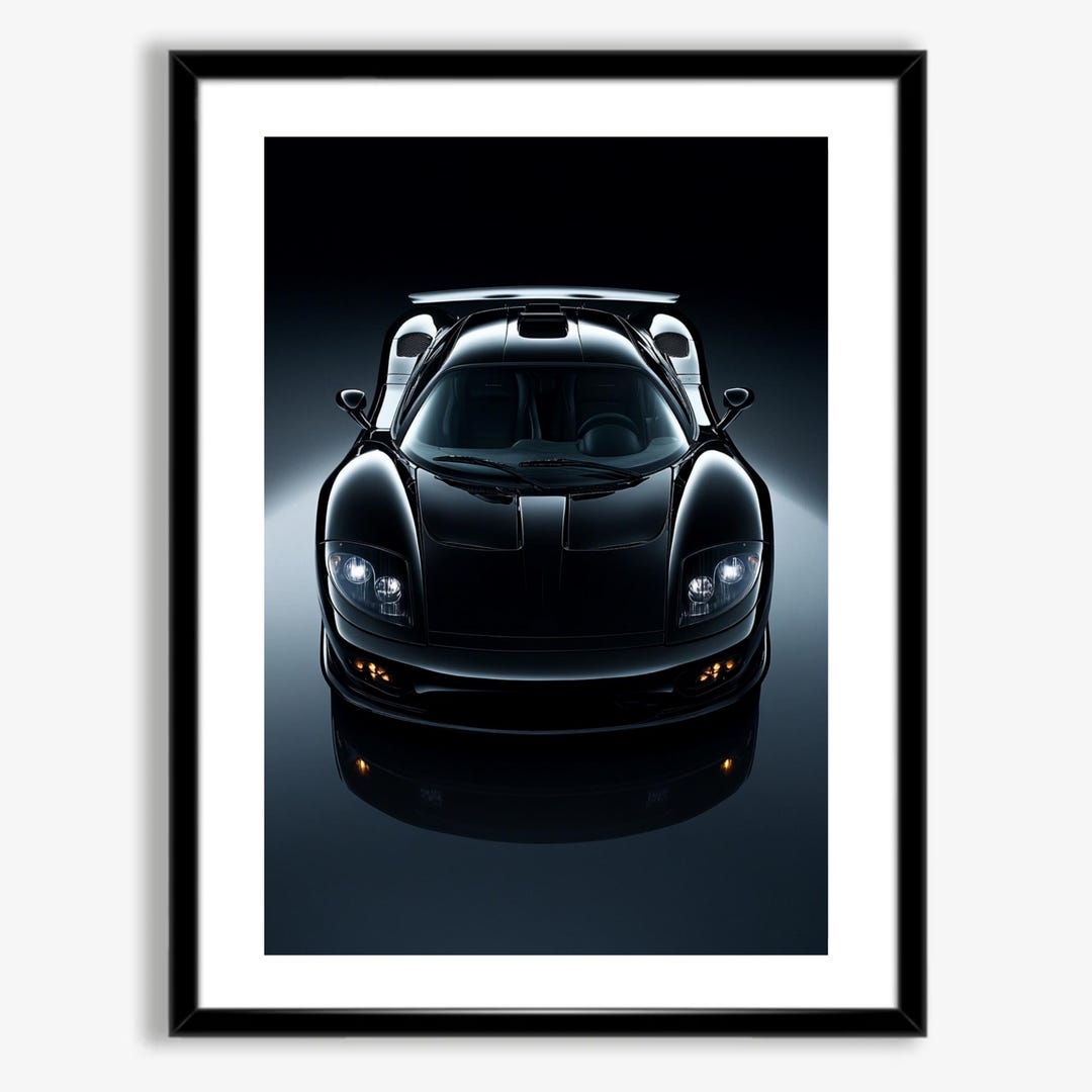 Saleen S7 Restomod Black Supercar Poster, Automotive Garage Art ...