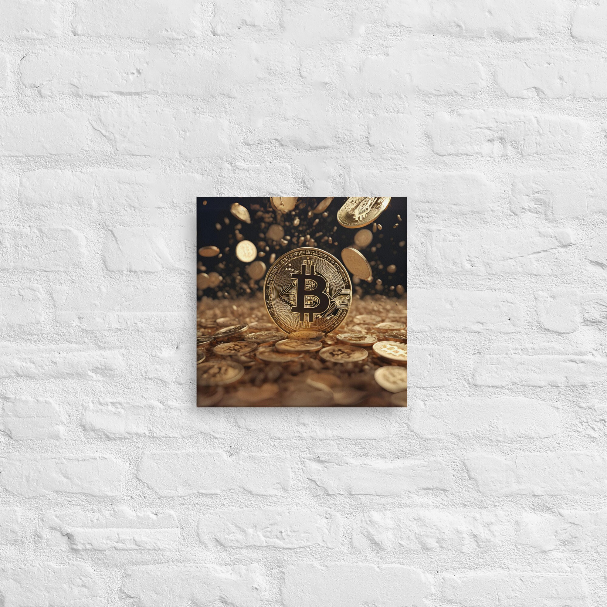 Canvas Bitcoin Crypto Cryptocurrency Digital Money Gold Artwork Fantasy ...