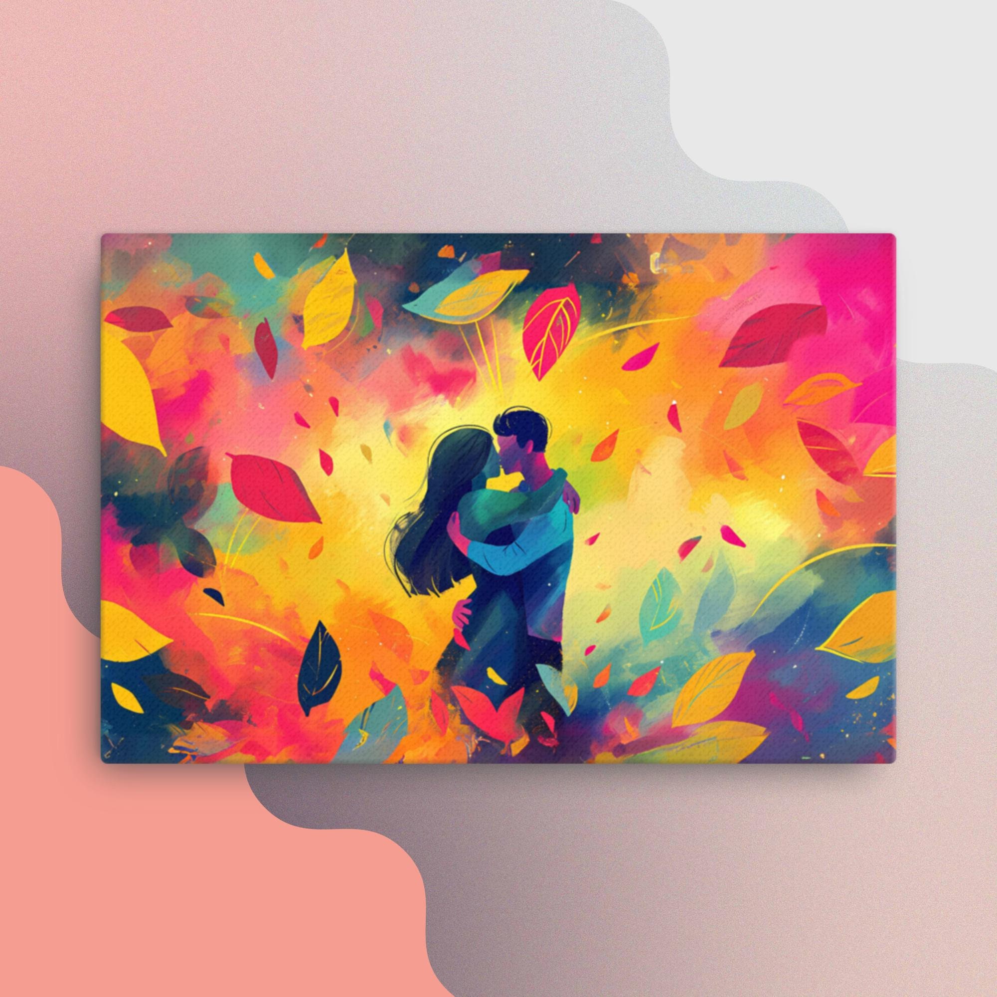 Canvas Abstract Love Couple Love Colorful Artwork Fantasy Gift Ai Art ...