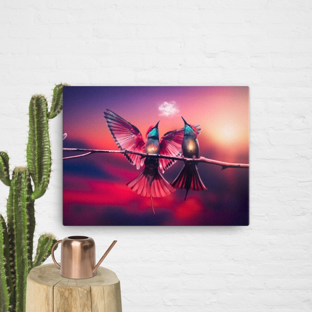 Canvas Bee-eater Birds Love Painting Ai Art - Etsy