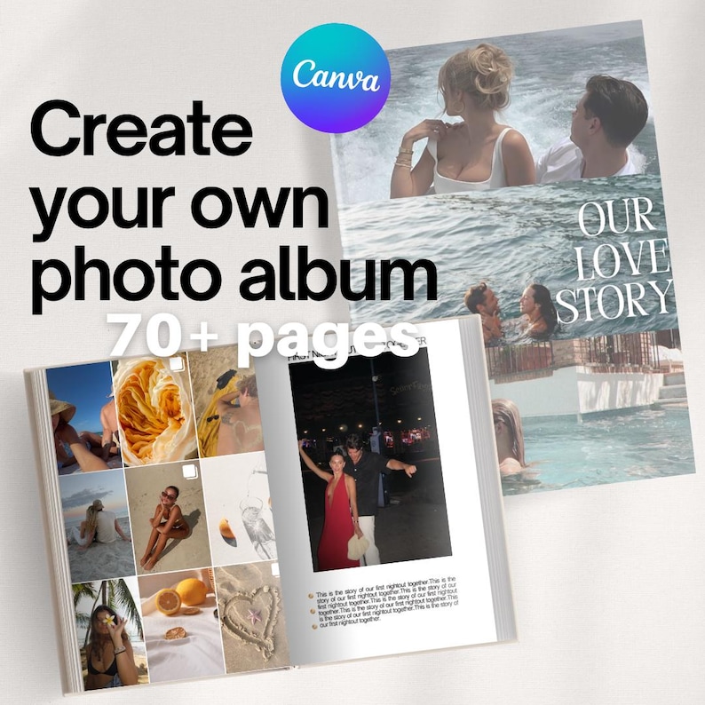 DIY Couples Photo Album Template - Editable Canva Design (PDF) - Etsy