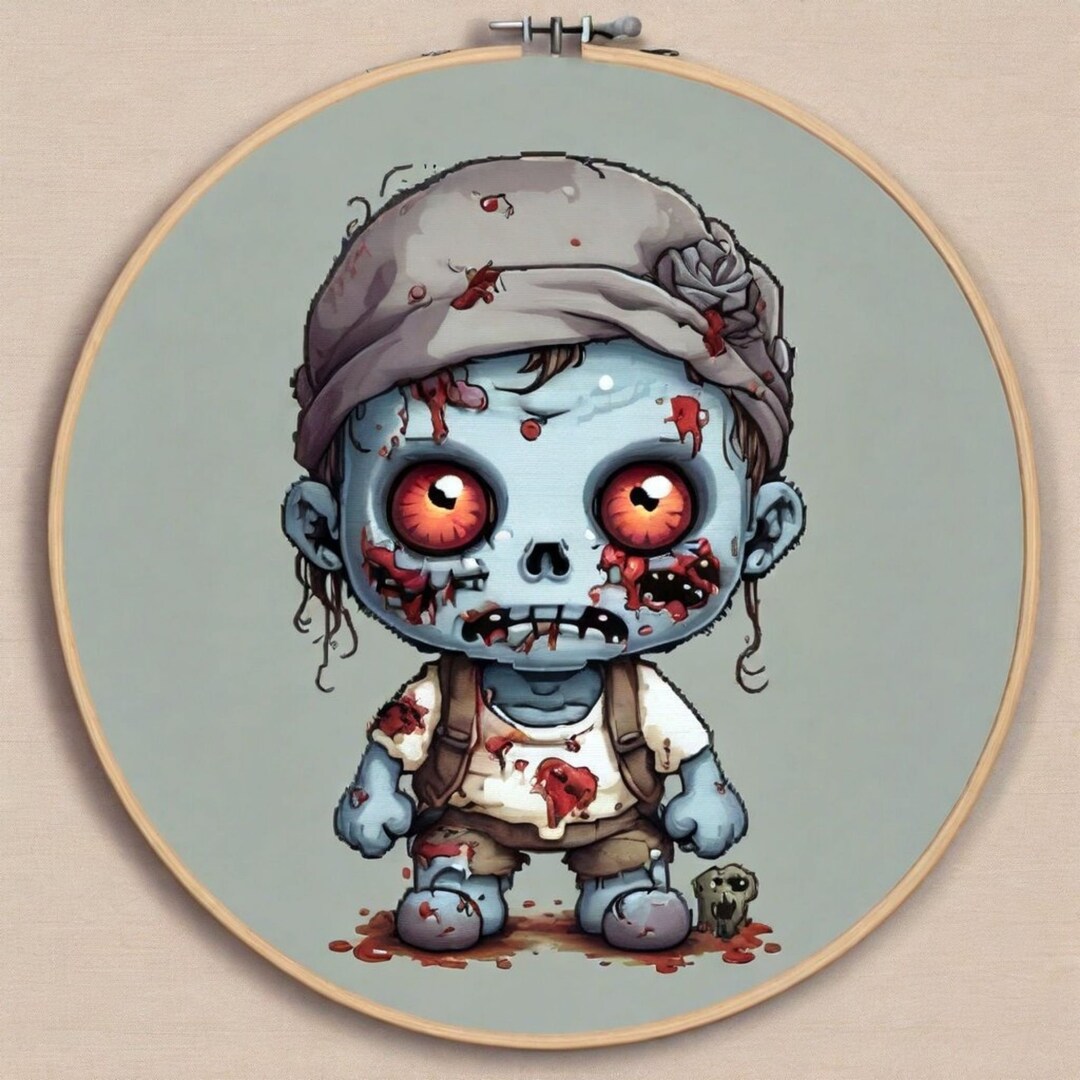 Zombie Cross Stitch Pattern, Funny Cross Stitch, Modern Cross Stitch ...