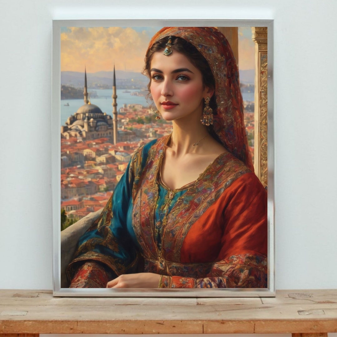 Vintage Turkish Wall Art Vintage Turkish Women Wall Art Ottoman Harem ...