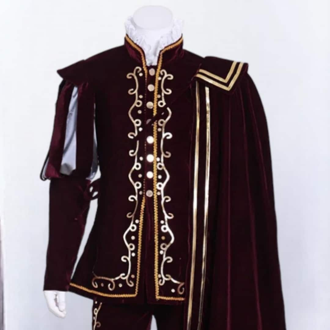 Medieval Tudor Men's Costume, Renaissance Prince Costume for Men, 17th ...