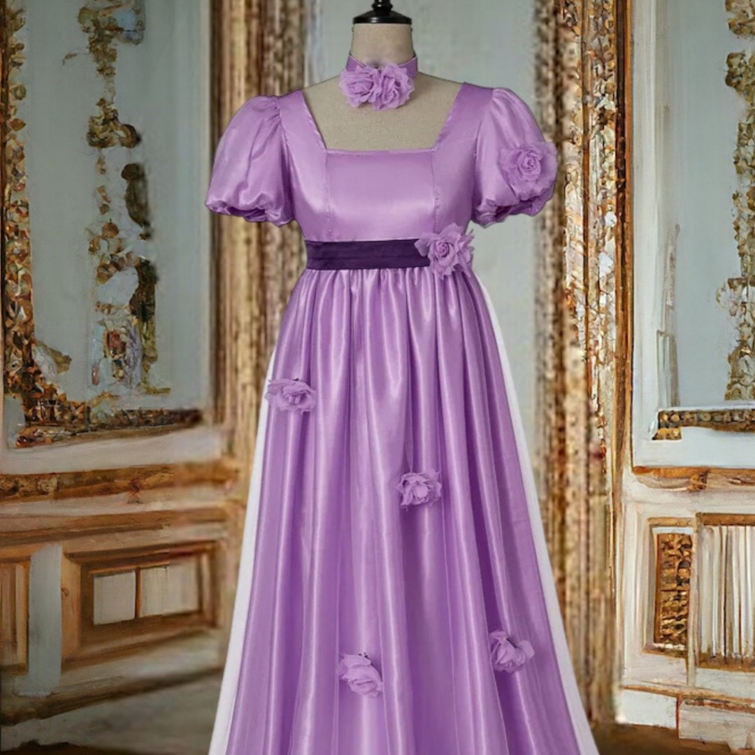 Bridgerton Inspired Costume, Regency Ball Gown Dress, Tea Party Attire ...