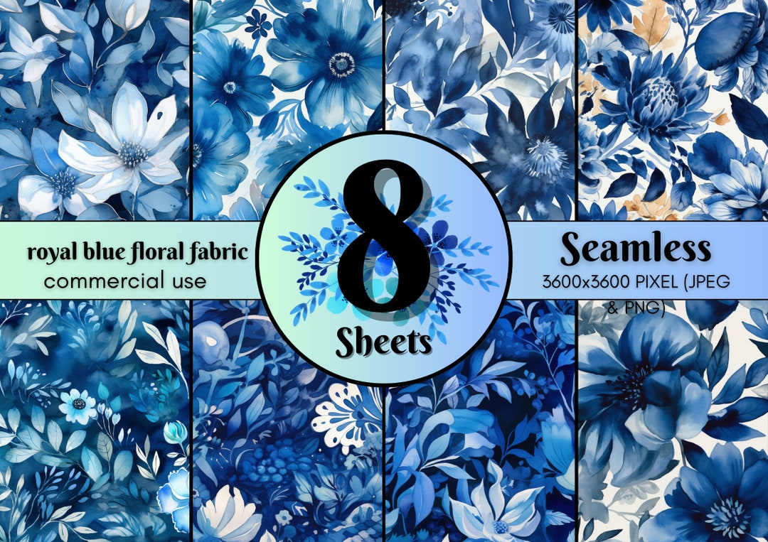 Royal Blue Floral Fabric Pattern,seamless Pattern,seamless Background ...