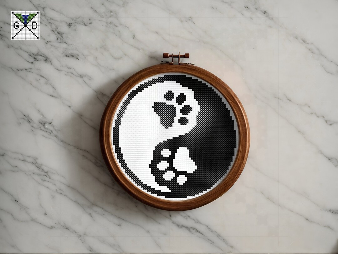 Cat Paws Yin-yang PDF Cross Stitch Pattern - Counted AIDA - 62x62 ...