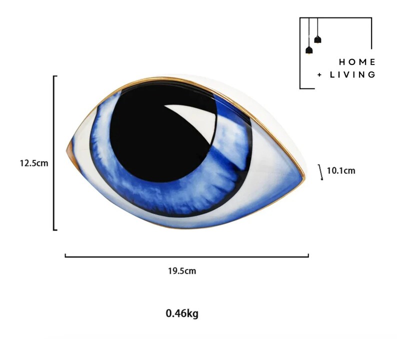 Evil Eye Figurine Ceramic Enamel Devil Eye Statue Abstract Figurine for ...