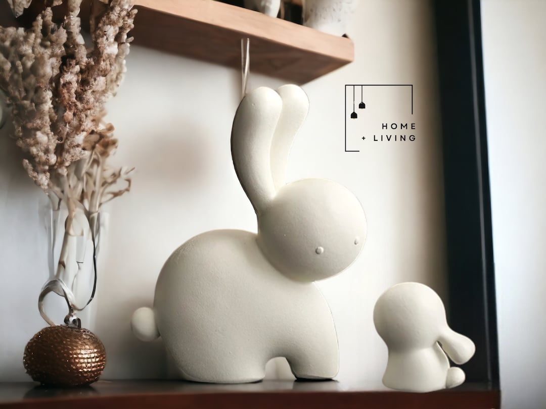 Nordic Rabbit Family Figurine Set Mother and Child Bunny Figurine ...