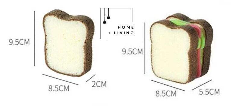 Creative Toast Bread Dishwashing Sponges Sandwich Washing Sponge Bread ...