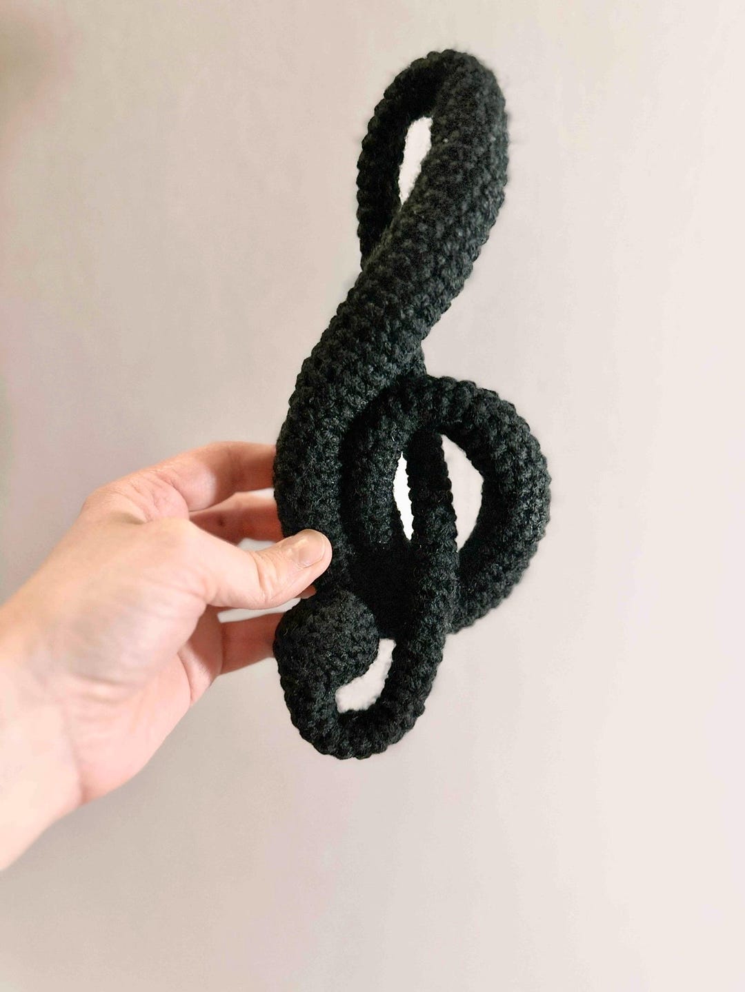 Ready to Ship - Crochet Treble Clef, Crochet Music, Small Treble Clef ...