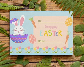 Elegant Easter Gift Tags, Printable Happy Easter Eggs Gift Tag, Instant ...