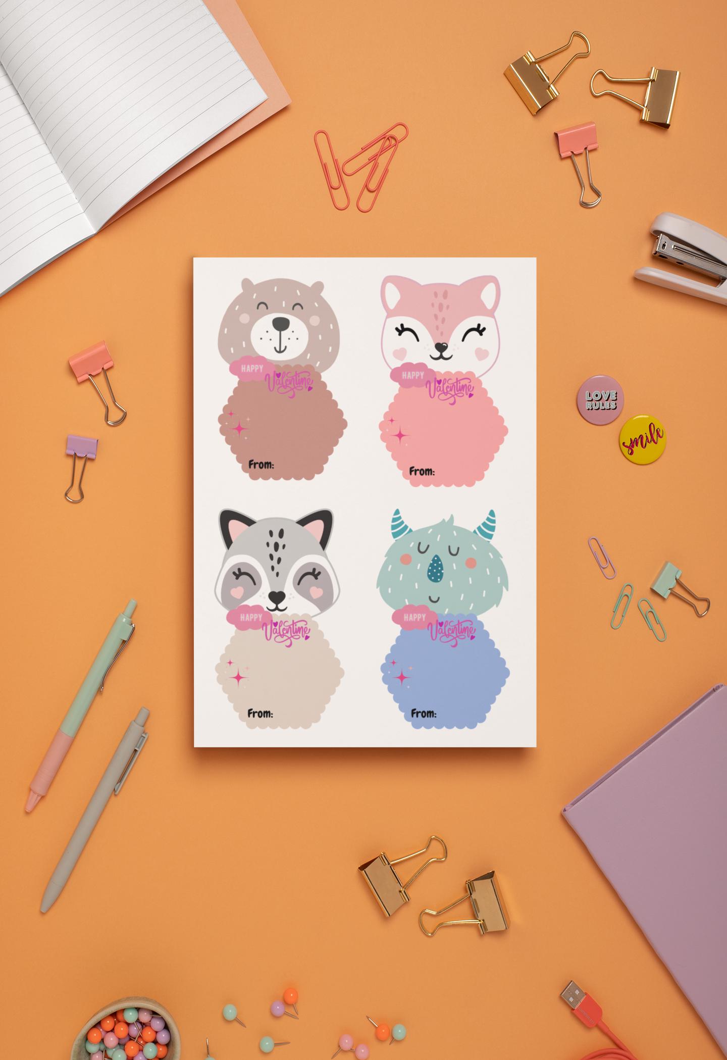 Adorable Animal Squishy Valentine Cards – Fun, Cute, and Perfect for ...